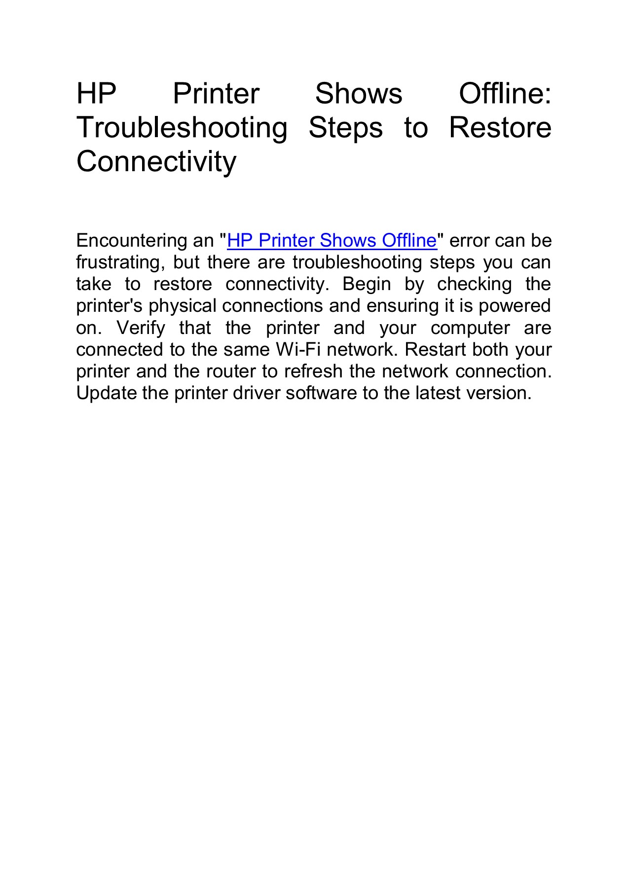 HP Printer Shows Offline - angken07274 - Page 1 - 1 | Flip PDF Online ...