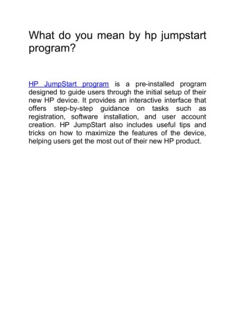 What do you mean by hp jumpstart program (1)