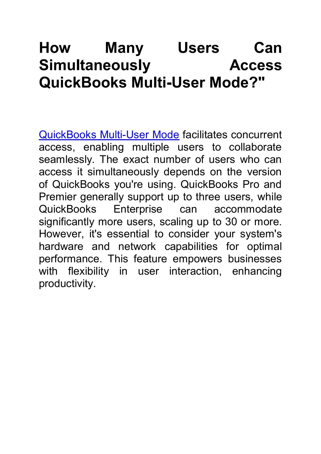 How Many Users Can Simultaneously Access QuickBooks Multi - angken07274 - Page 1 - 1 | Flip PDF ...