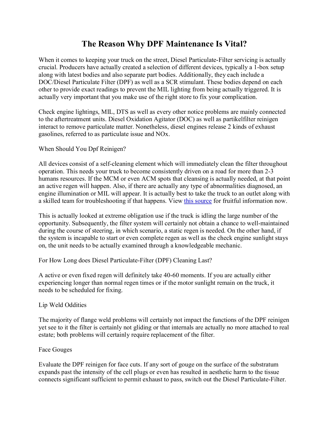 The Reason Why DPF Maintenance Is Vital - AylaDixon - Page 1 - 2 | Flip ...