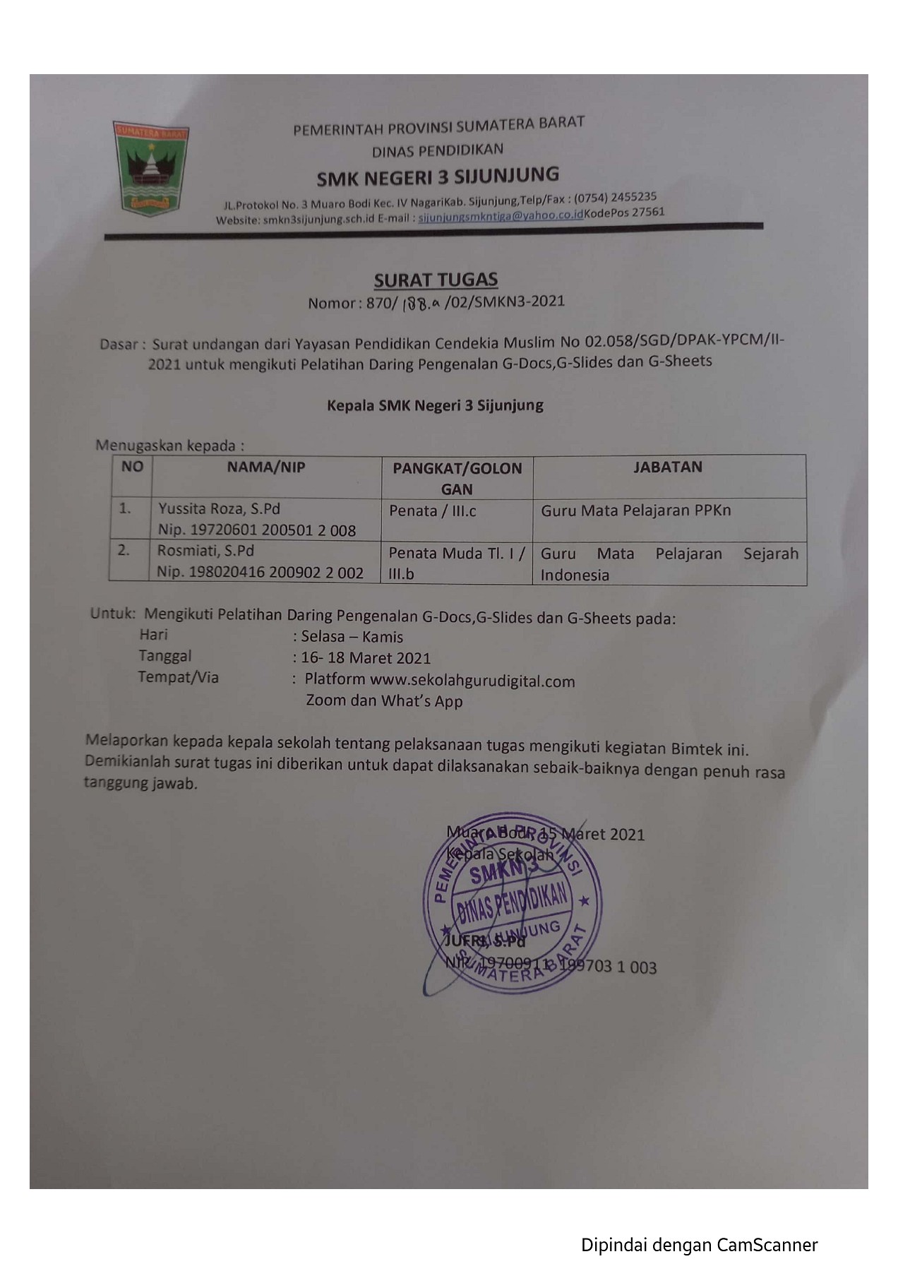 surat tugas pengenalan g docs - elsidanovatra spd - Kaca 1 | PDF Online ...