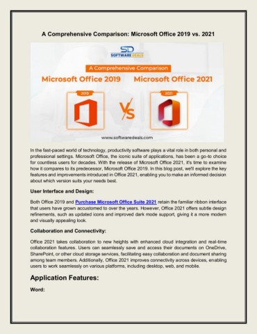 A Comprehensive Comparison: Microsoft Office 2019 vs. 2021