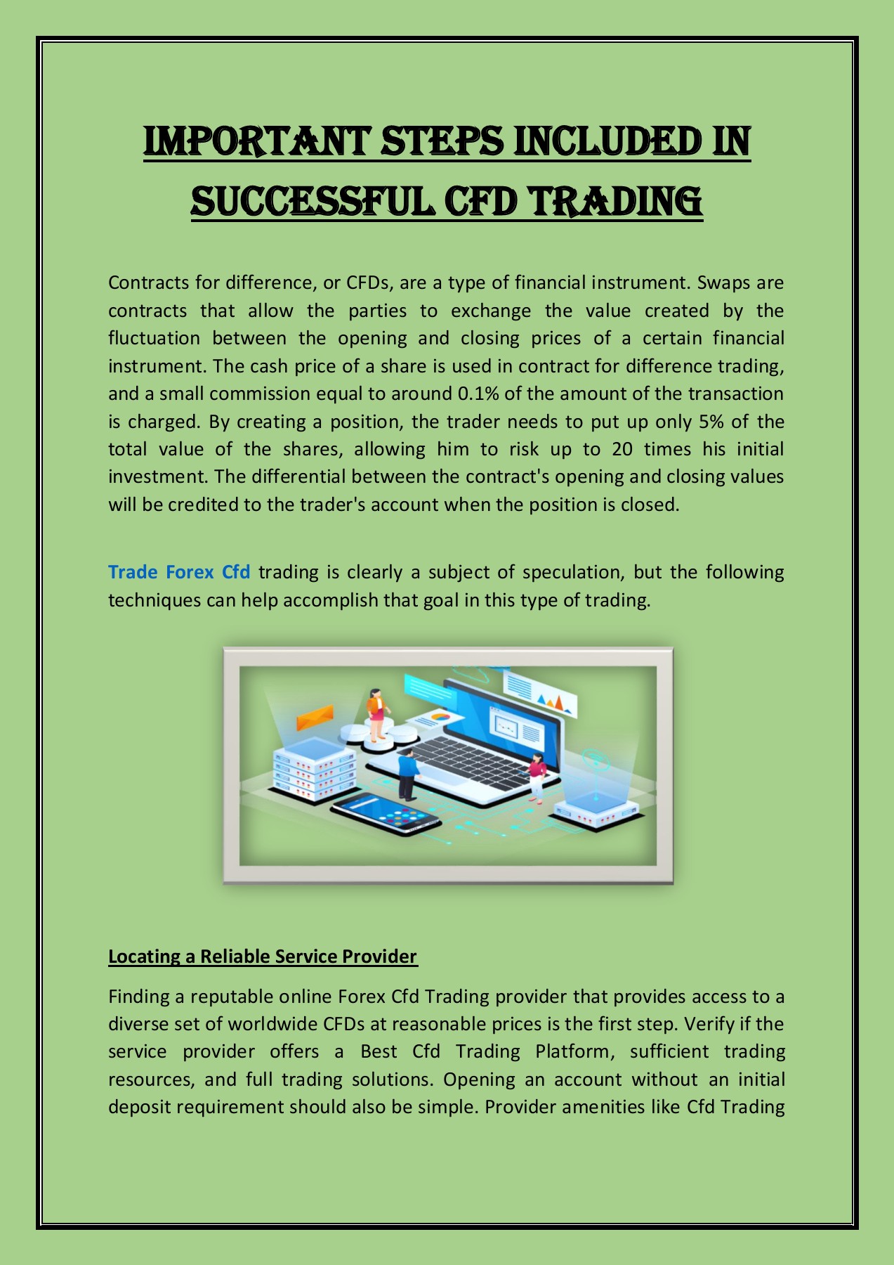 Important Steps Included in Successful CFD Trading - Cwg Markets - Page ...