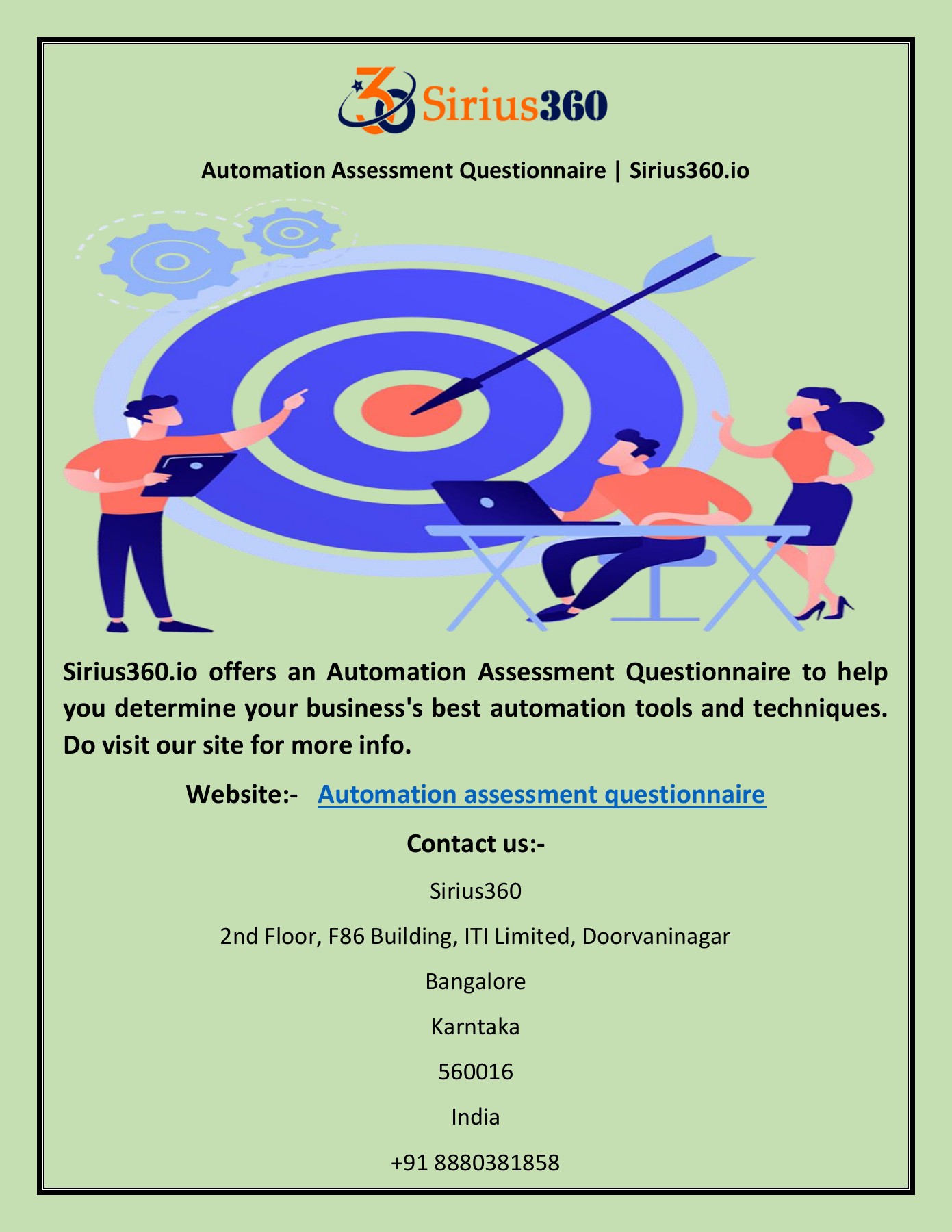 Automation Assessment Questionnaire | Sirius360.io - Roy Alvarez - Page ...