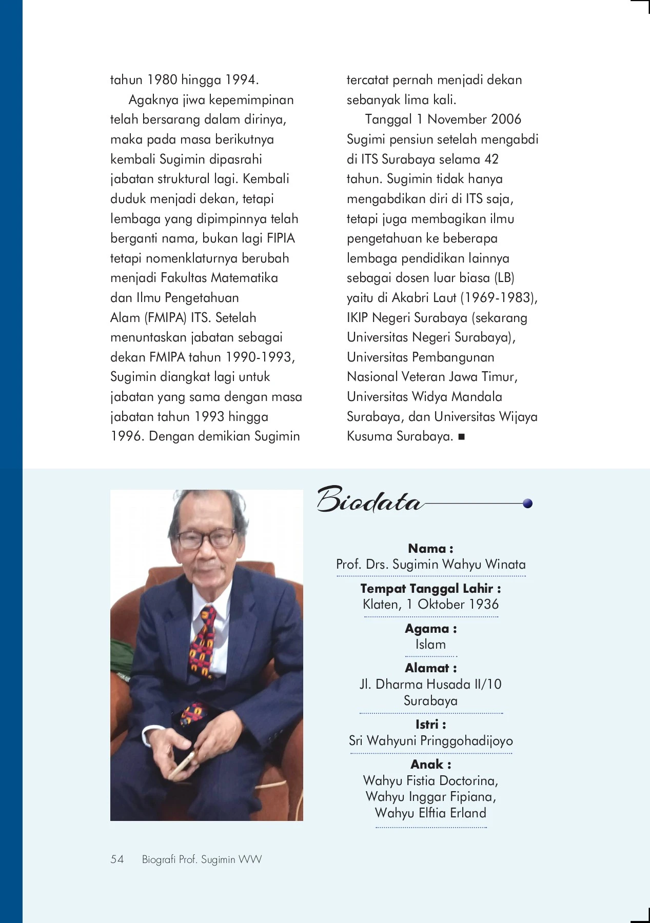 BIOGRAFI PROF SUGIMIN - sukemi kemi - Halaman 70 | PDF Online | PubHTML5