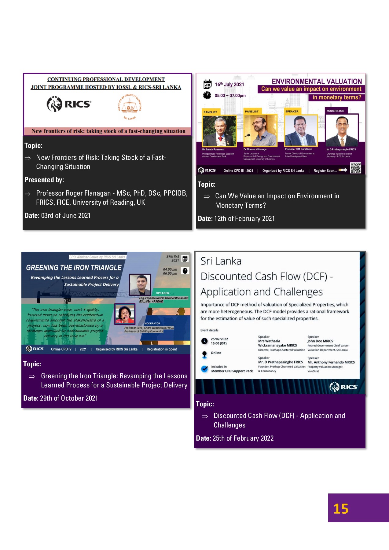 RICS Sri Lanka Newsletter - September - 2022 - ISSUE 01 - H Wickremasinghe - Page 15 | Flip PDF ...