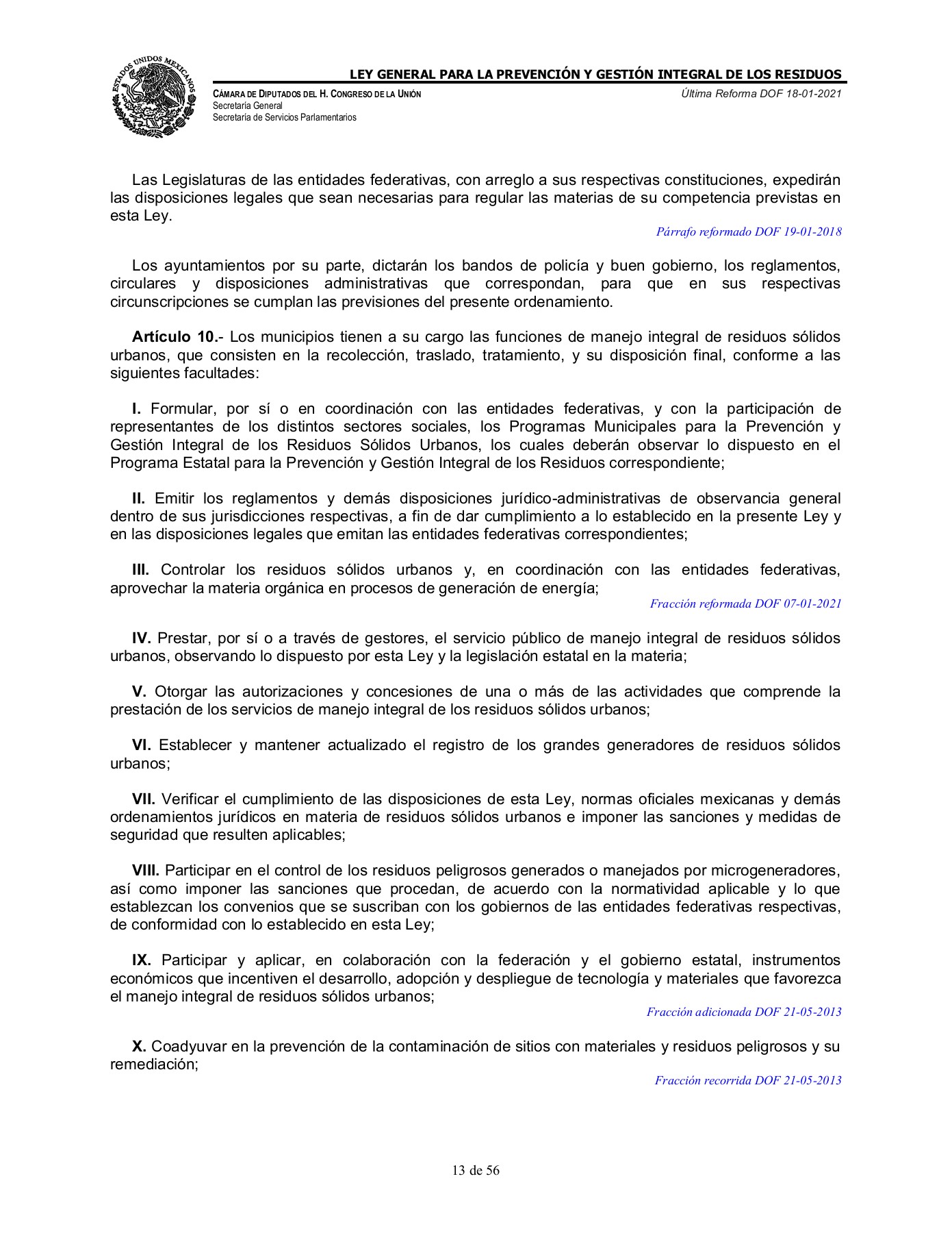 Ley General para la Prevención y Gestión Integral de los Residuos ...