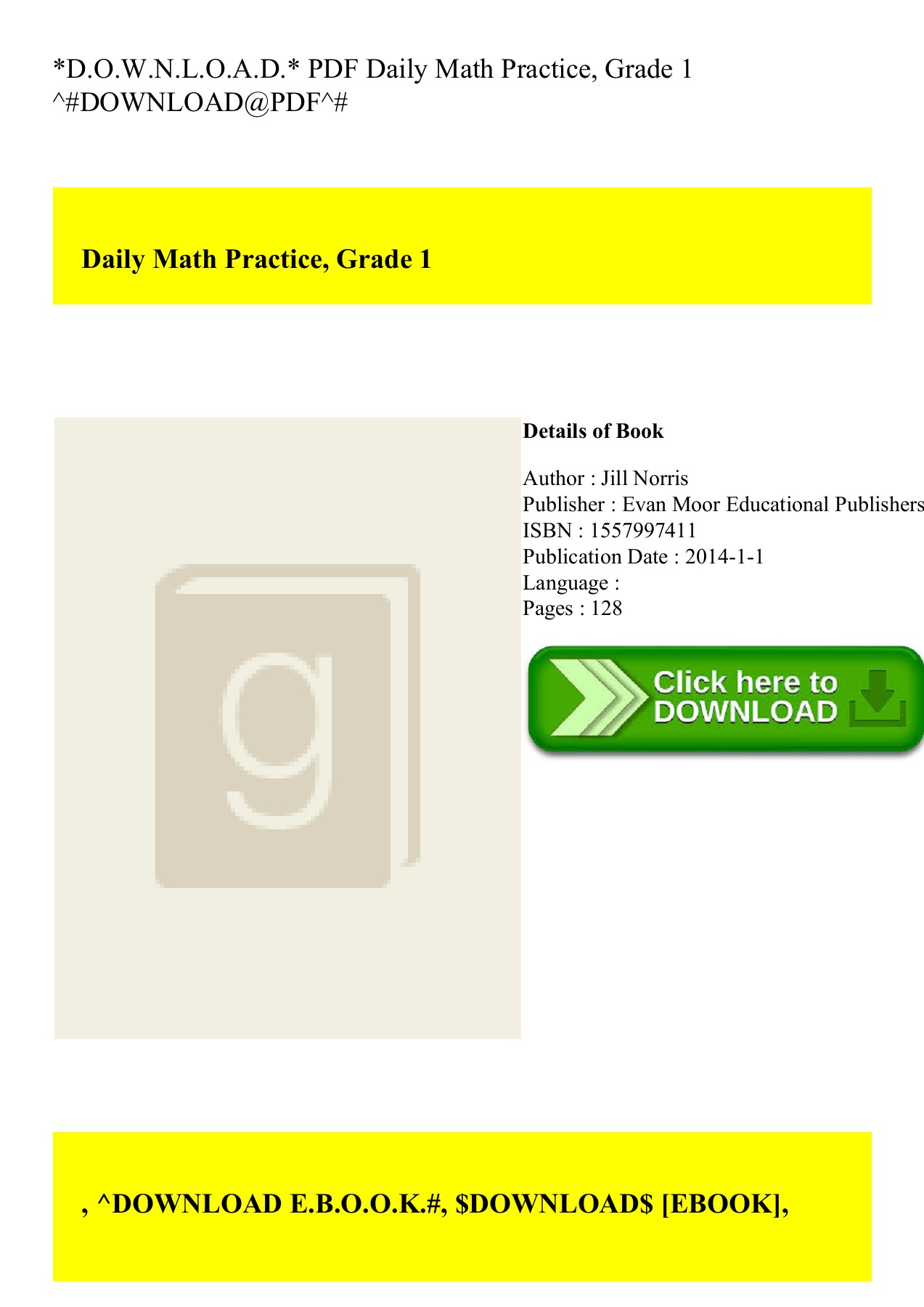 D.O.W.N.L.O.A.D. PDF Daily Math Practice Grade 1 ^#DOWNLOAD@PDF ...