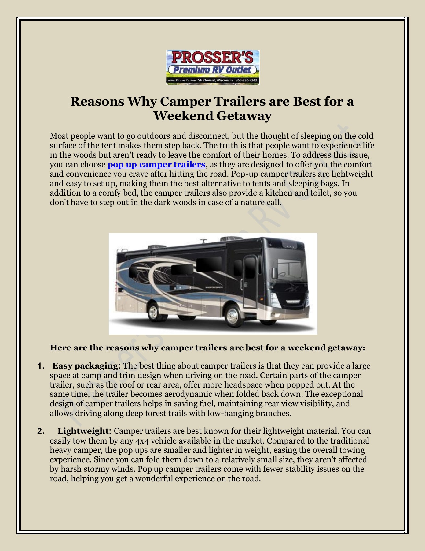 Pop up Camper Trailers - For Sale - Prosser's Premium RV Outlet - Page ...