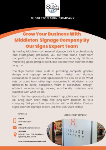 Grow Your Business With Middleton Sign Company By Our Signs Expert Team