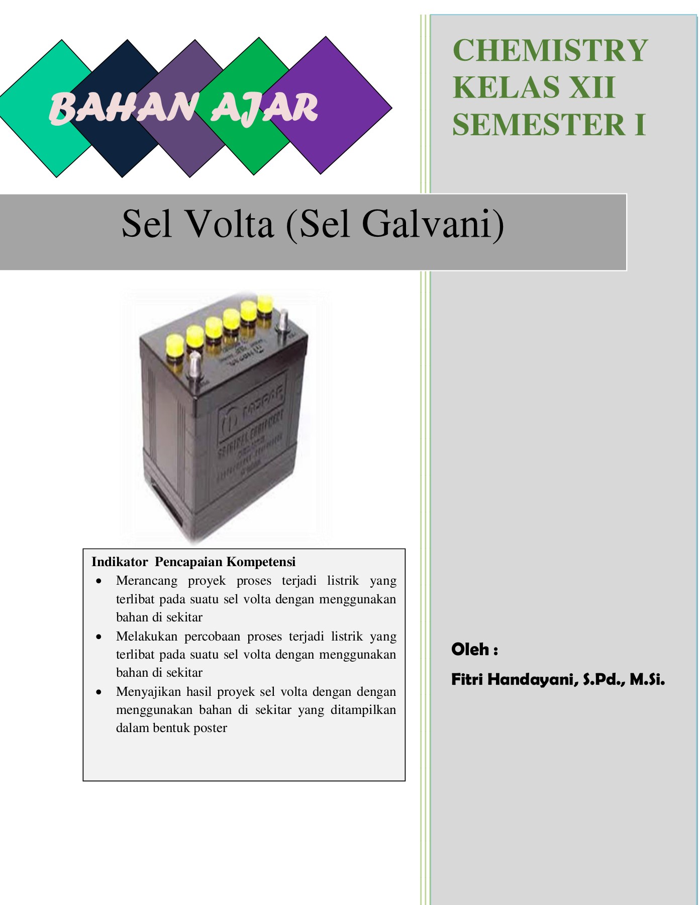 2. Bahan Ajar Sel Volta_Fitri Handayani - Fitri Handayani - Kaca 1 - 8 | PDF Online | PubHTML5