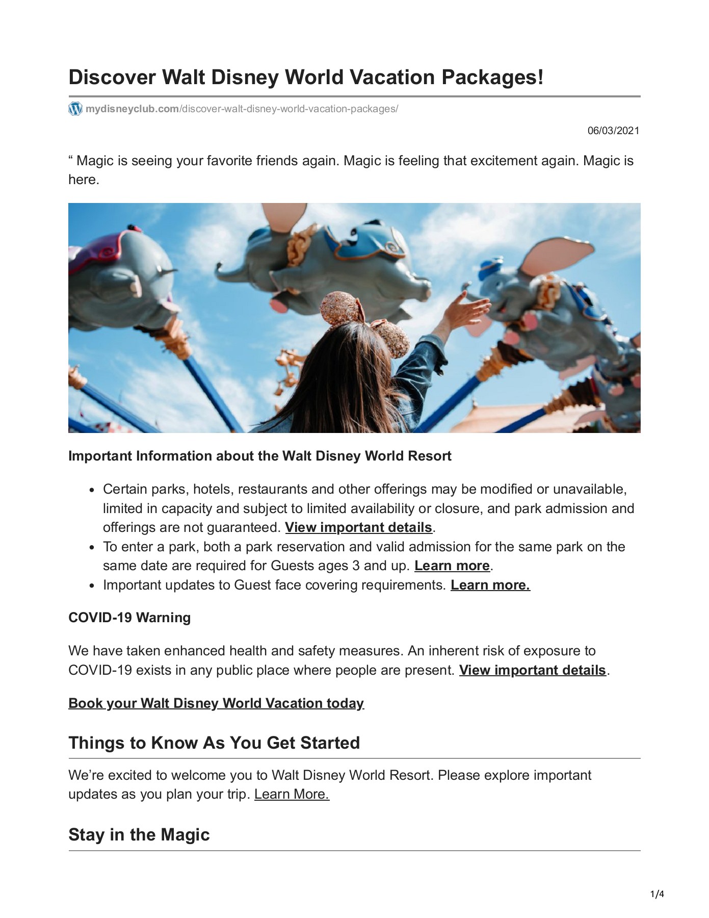 mydisneyclub.com-Discover Walt Disney World Vacation Packages ...