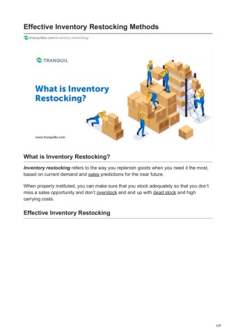 Effective Inventory Restocking Methods - Tranquil Business Software - Page 1 - 9 | Flip PDF ...