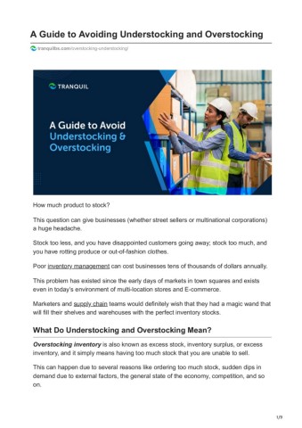 A Guide to Avoiding Understocking and Overstocking