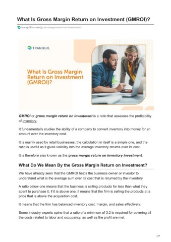 What Is Gross Margin Return on Investment GMROI? - Tranquil Business ...