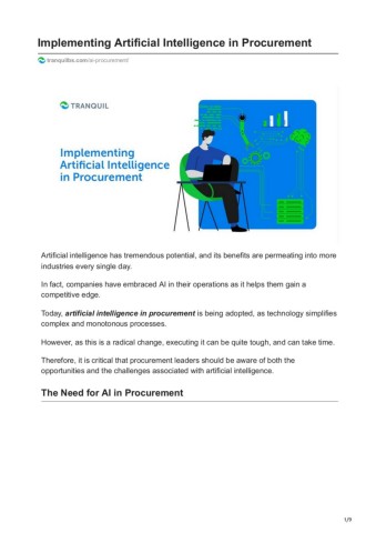 Implementing Artificial Intelligence in Procurement