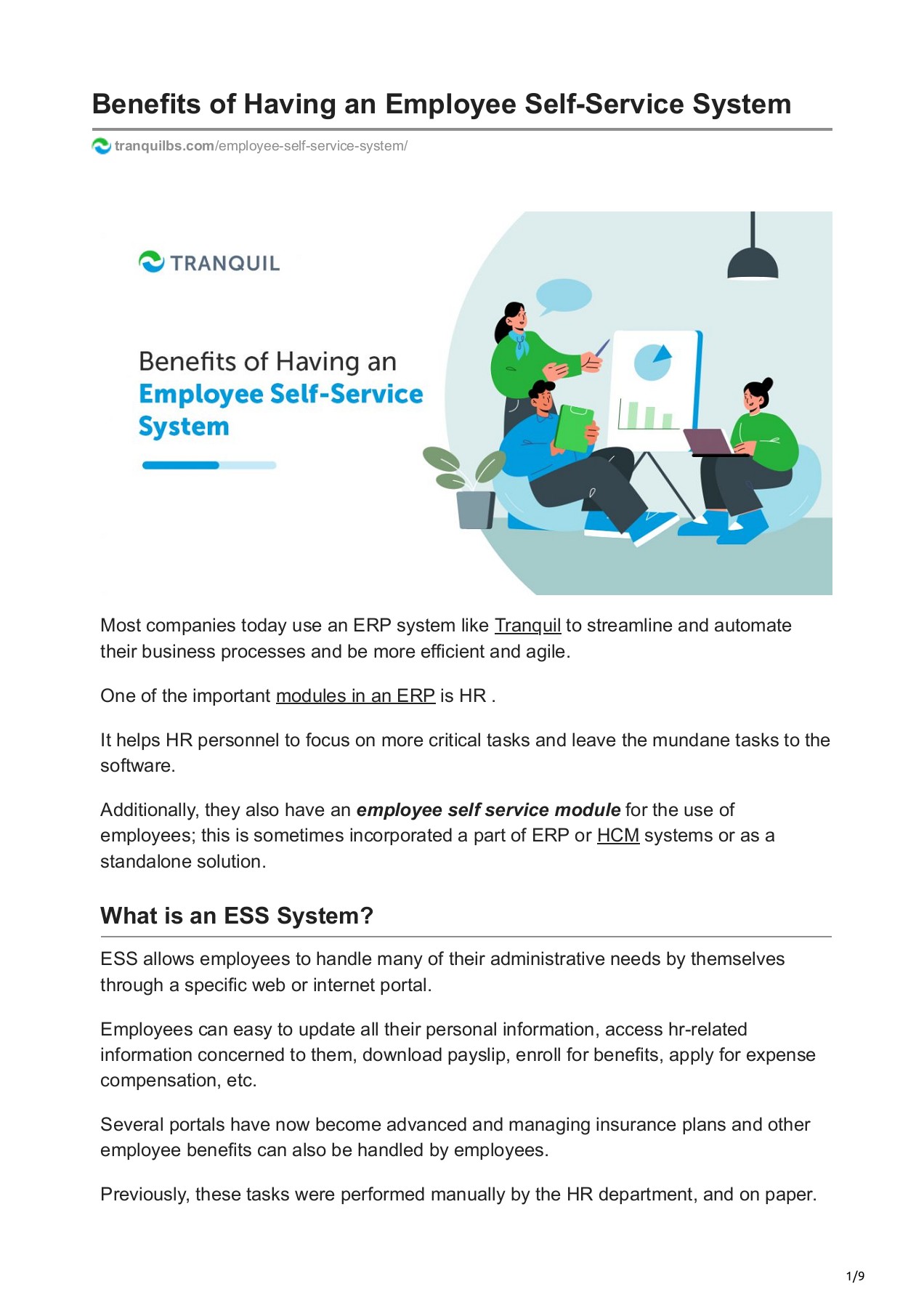 Benefits of Having an Employee Self-Service System - Tranquil Business ...