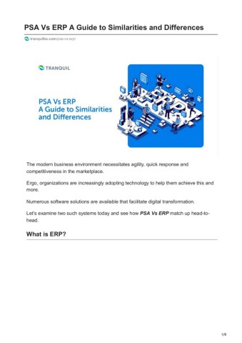 PSA Vs ERP A Guide to Similarities and Differences