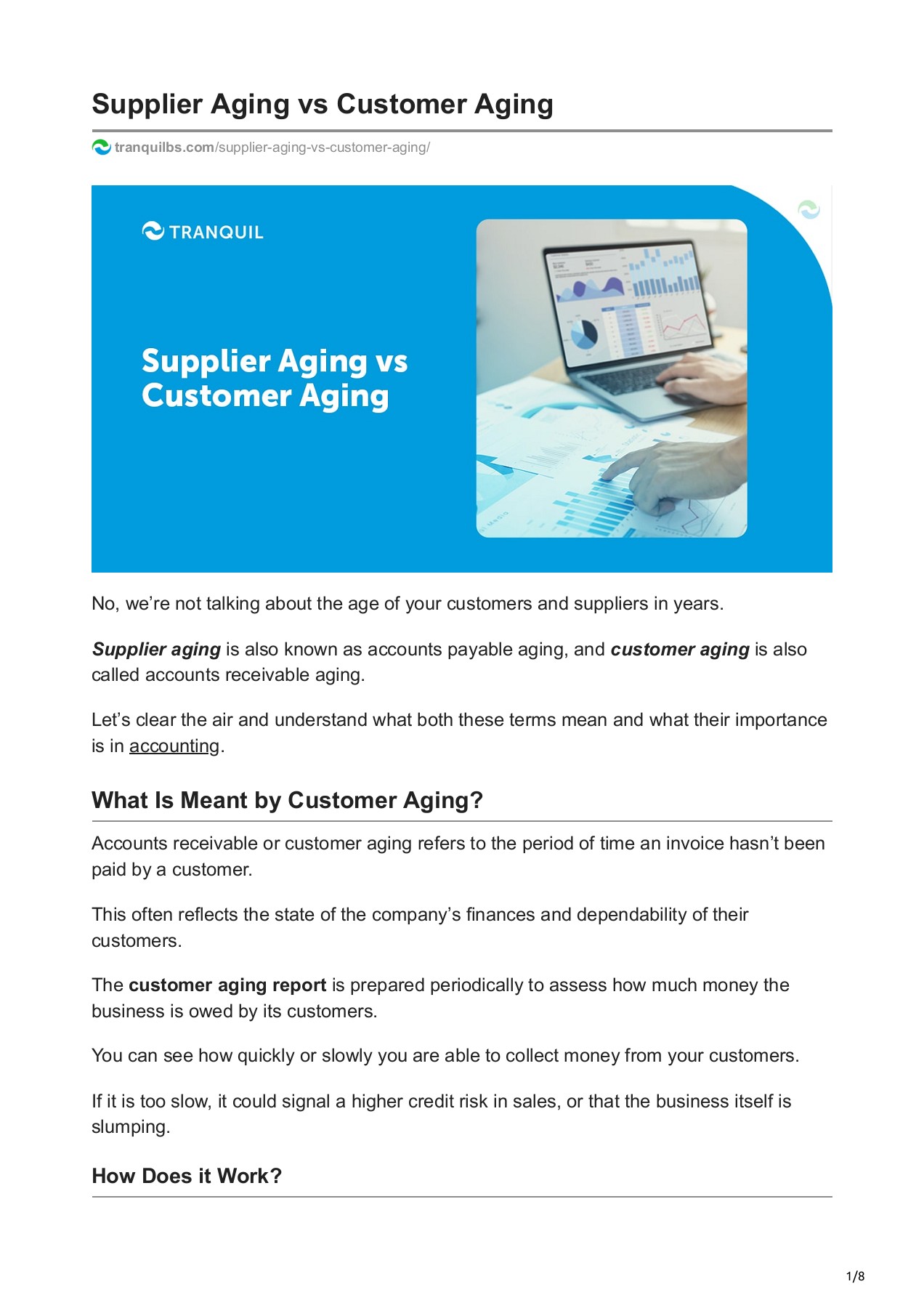 Supplier Aging vs Customer Aging - Tranquil Business Software - Page 1 ...