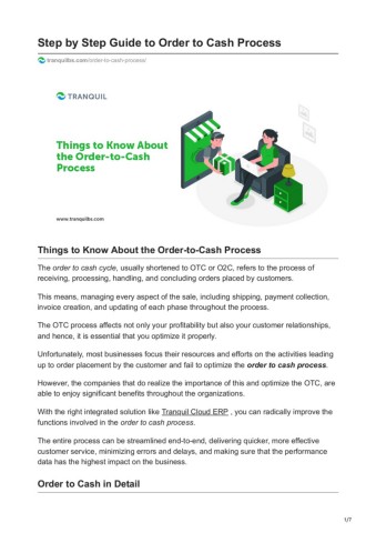 Step by Step Guide to Order to Cash Process - Tranquil Business ...