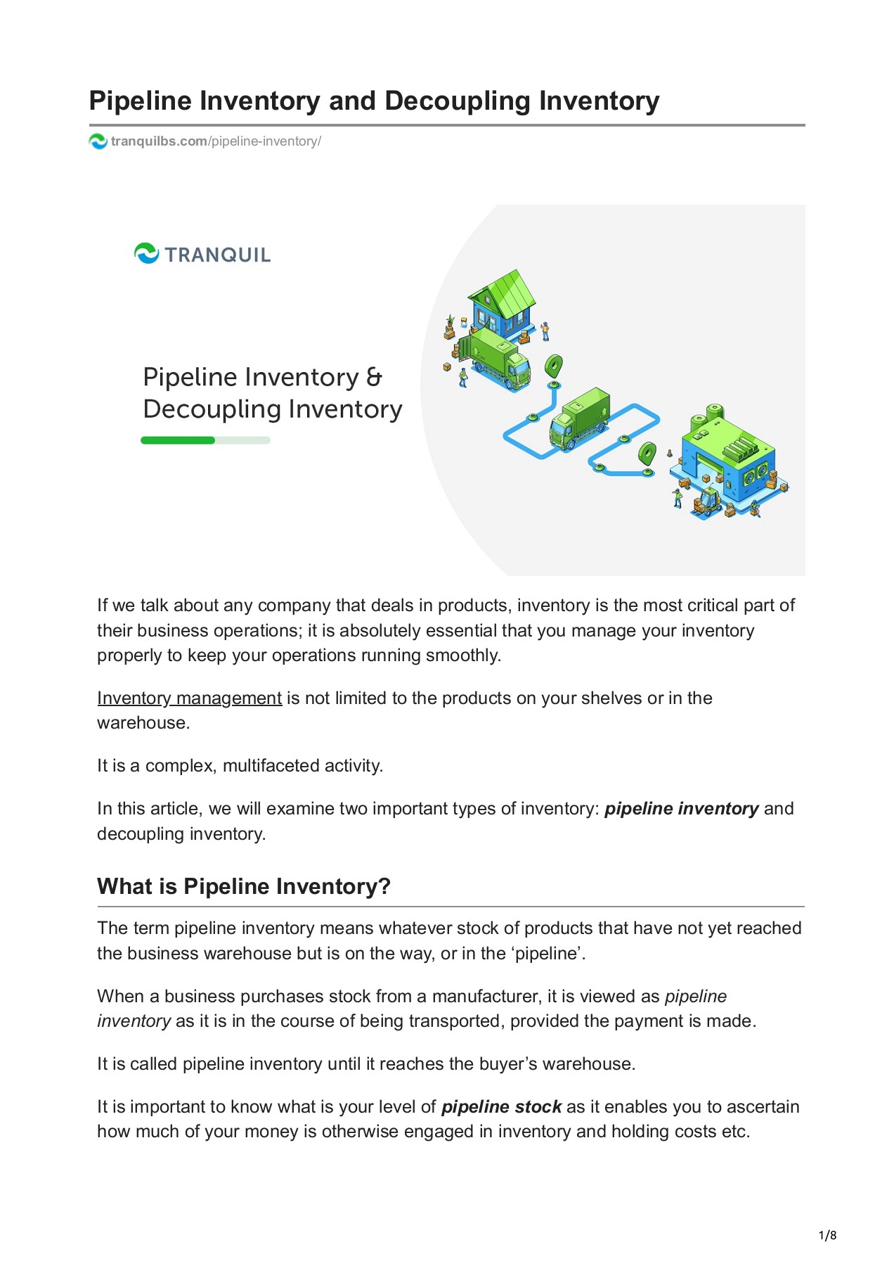 Pipeline Inventory and Decoupling Inventory - Tranquil Business ...