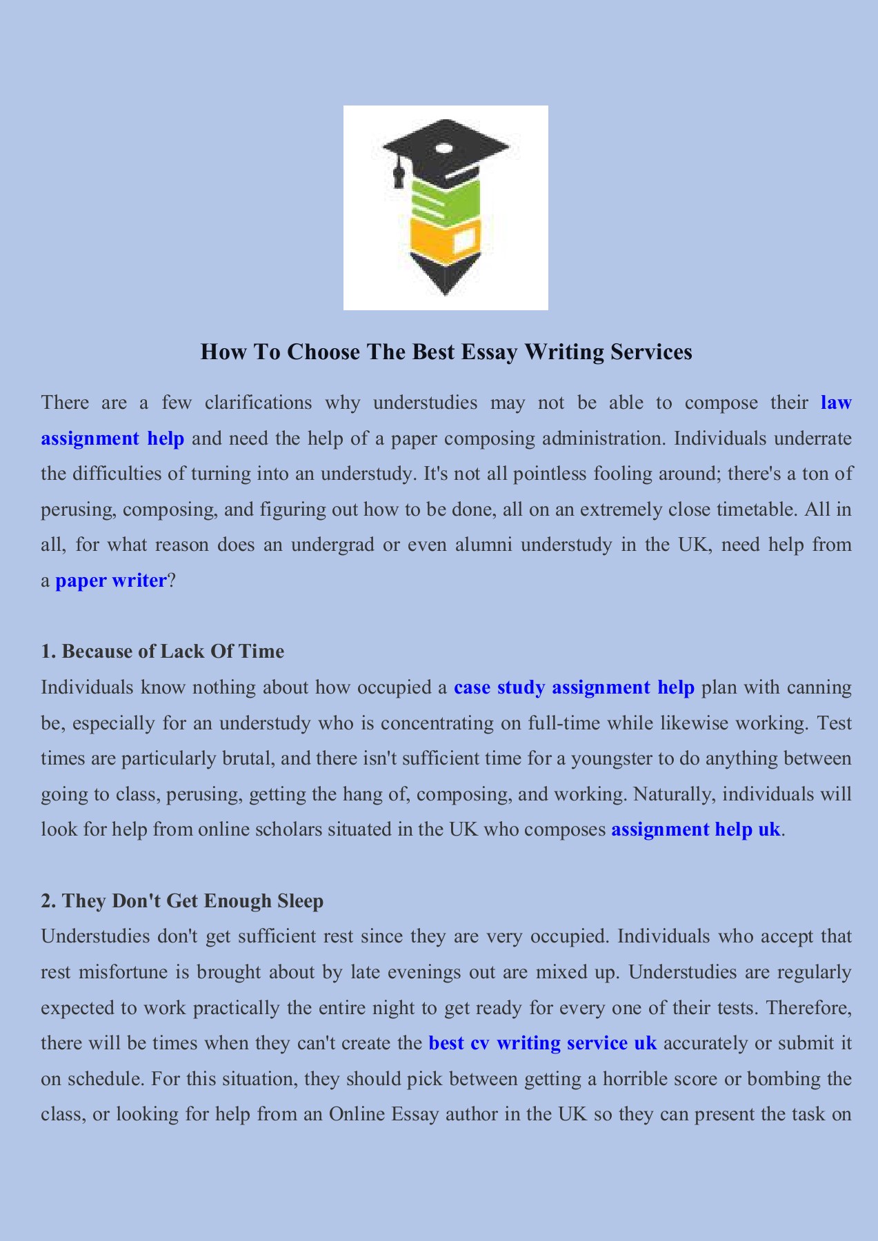 How To Choose The Best Essay Writing Services - David Walker - Page 1 ...