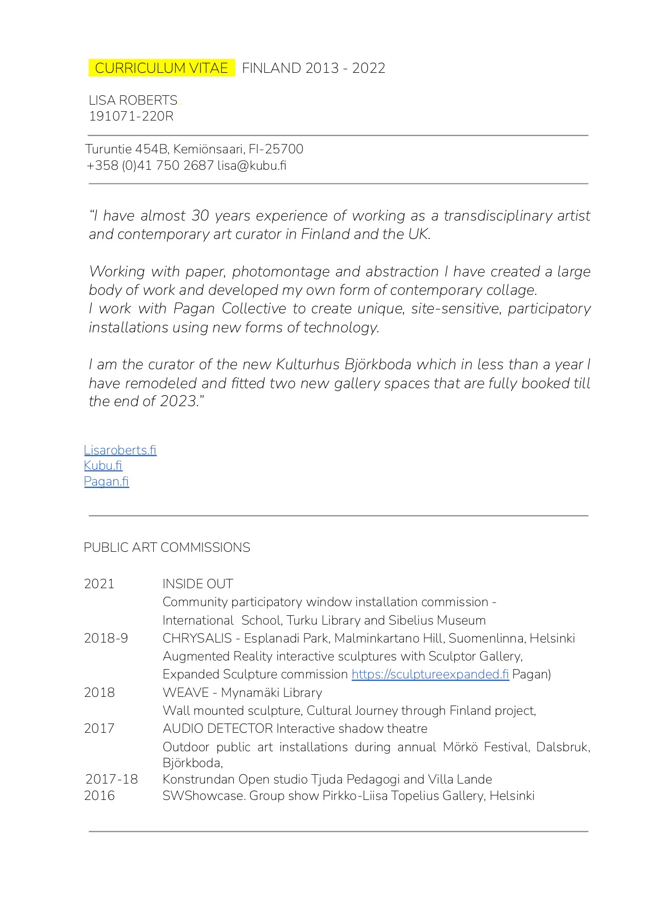 LR_CV2022 - Lisa Roberts - Page 1 | Flip PDF Online | PubHTML5