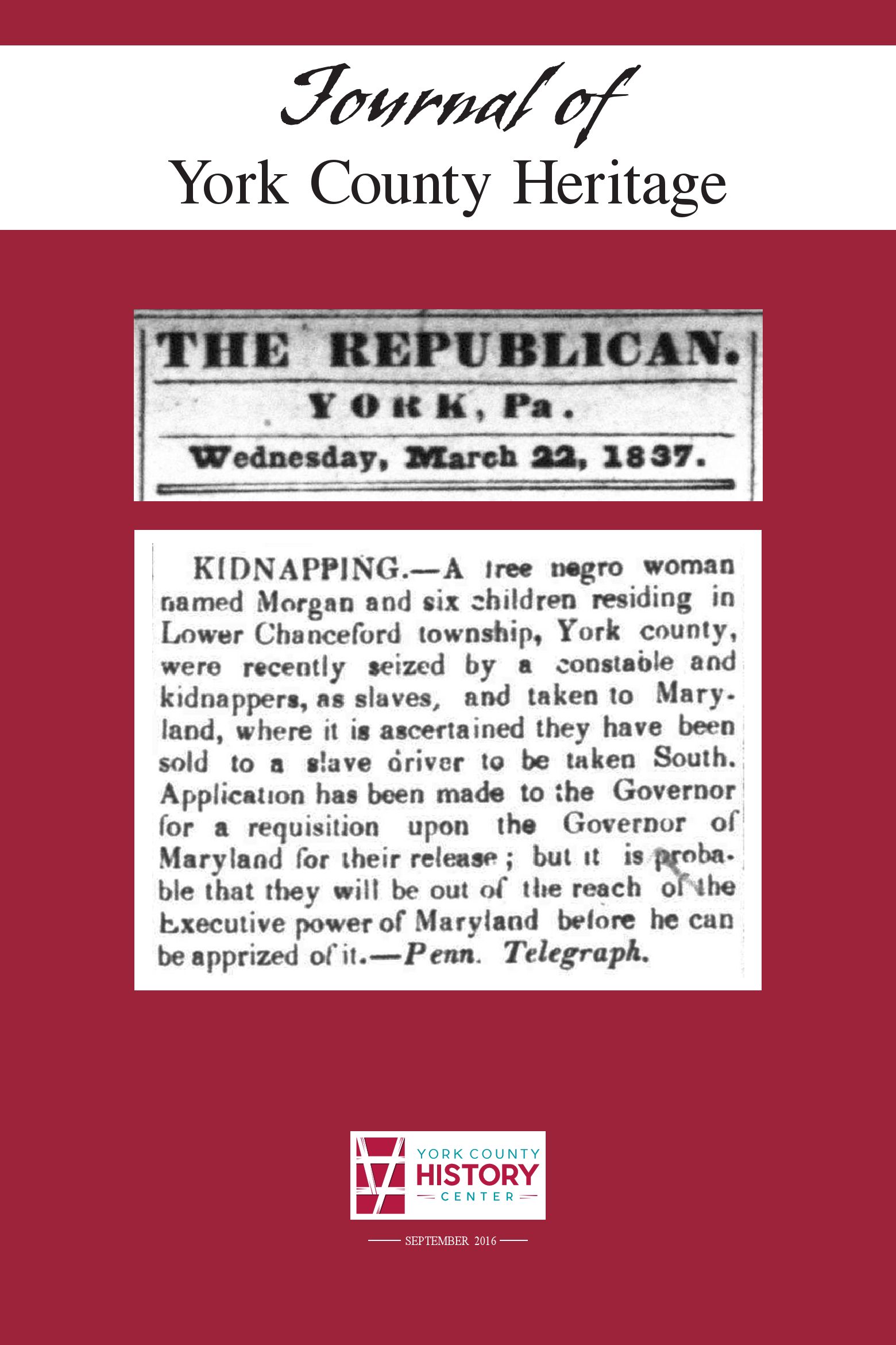2016 Journal of York County Heritage - York County History Center ...