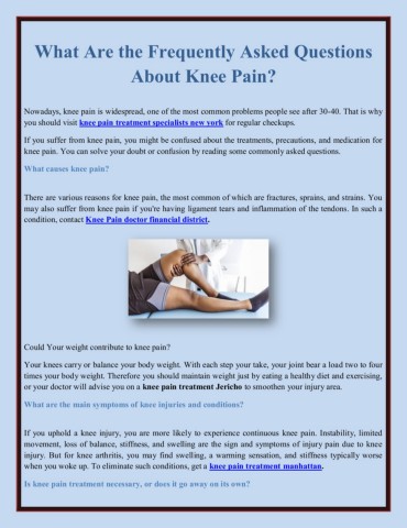 What Are the Frequently Asked Questions About Knee Pain?