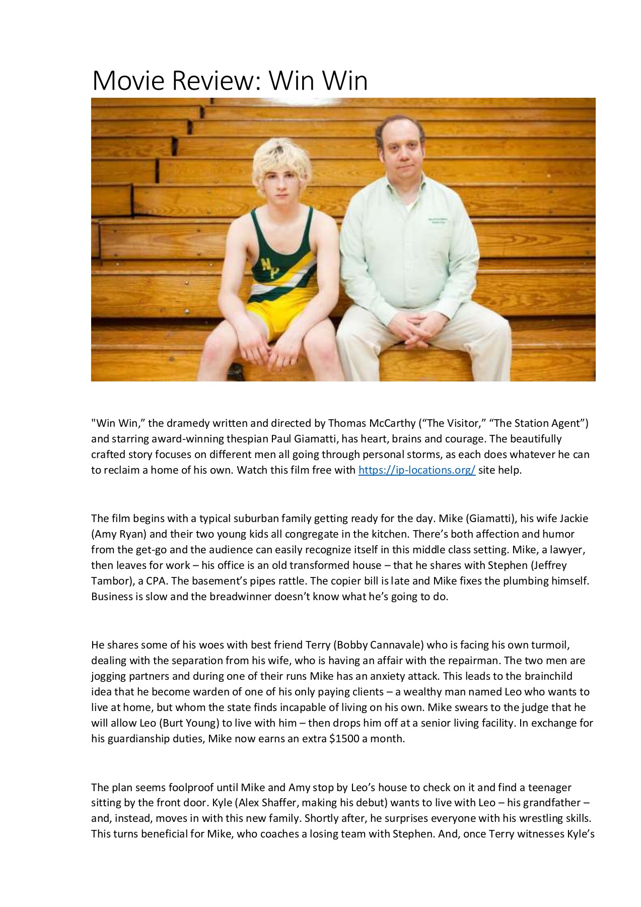 Movie Review Win Win - zoewilsonone - Page 1 - 2 | Flip PDF Online ...