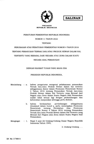 PP Nomor 11 Tahun 2022