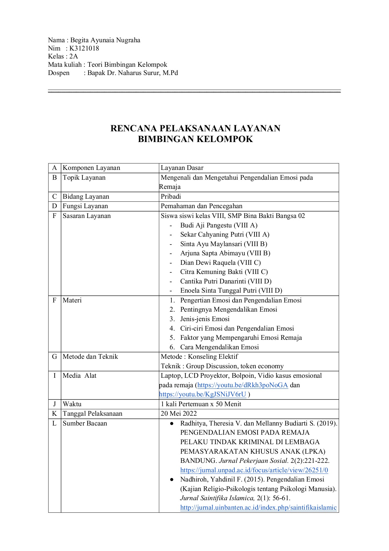 RPL Bimbingan Kelompok - Begita Ayunaia Nugraha - Kaca 1 - 14 | PDF ...
