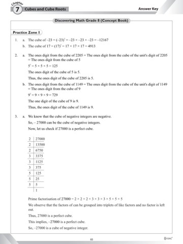 Grade8 Answer Key Math Ch7