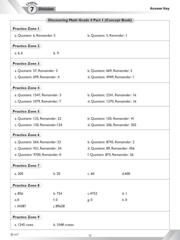 Grade4 Answer Key Math Ch7