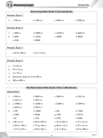 Grade3 Answer Key Math Ch13