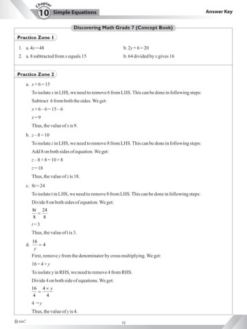 Grade7 Answer Key Math Ch10