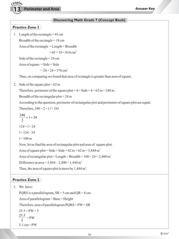 Grade7 Answer Key Math Ch13