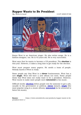 Rapper Wants to Be President