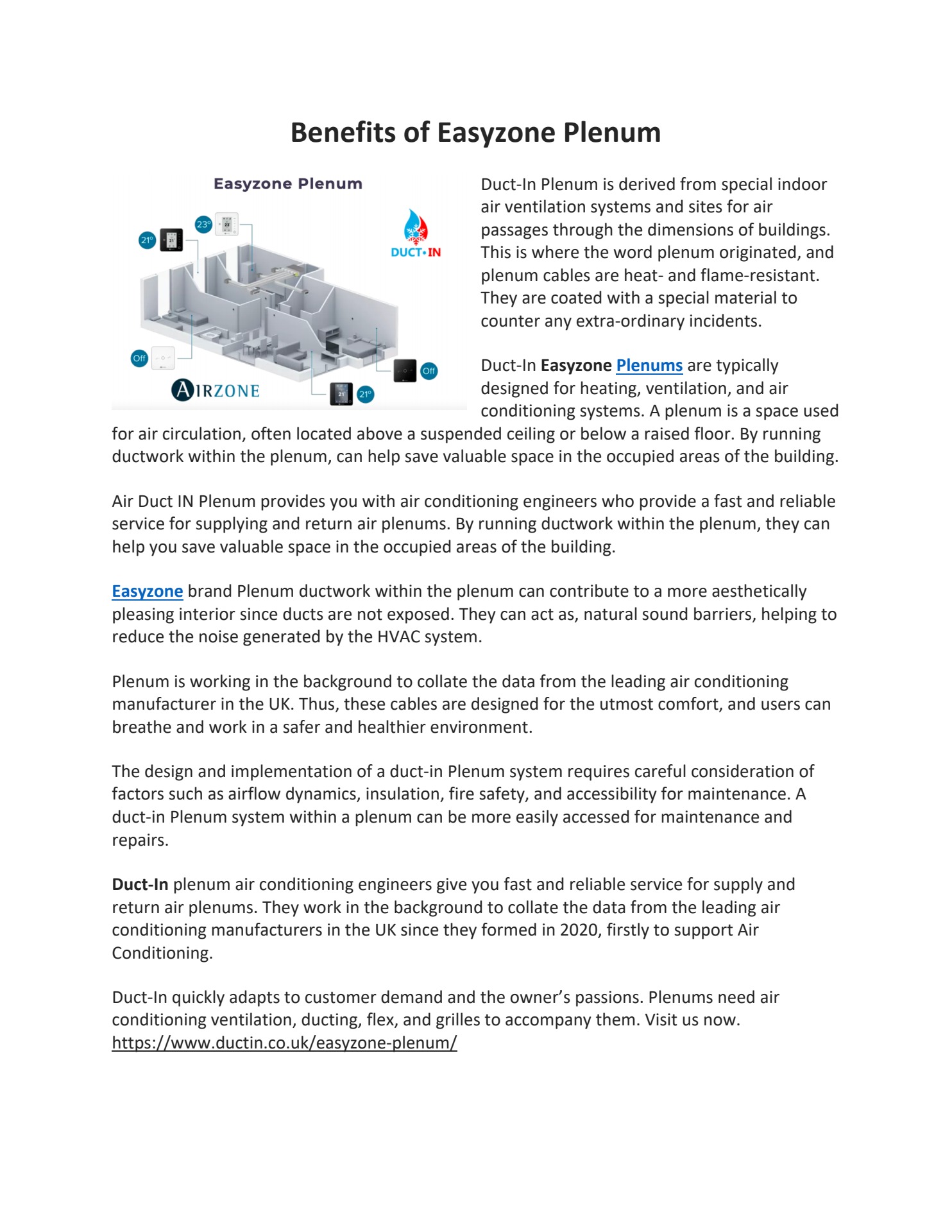 Benefits of Easyzone Plenum - Digital Marketing - Page 1 - 2 | Flip PDF Online | PubHTML5