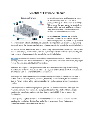 Benefits of Easyzone Plenum - Digital Marketing - Page 1 - 2 | Flip PDF ...