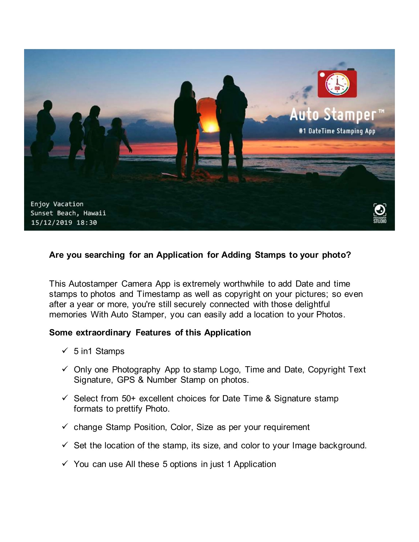 Are you searching for Application for Adding Stamp on your photo - Archi Lawson - Page 1 - 6 ...