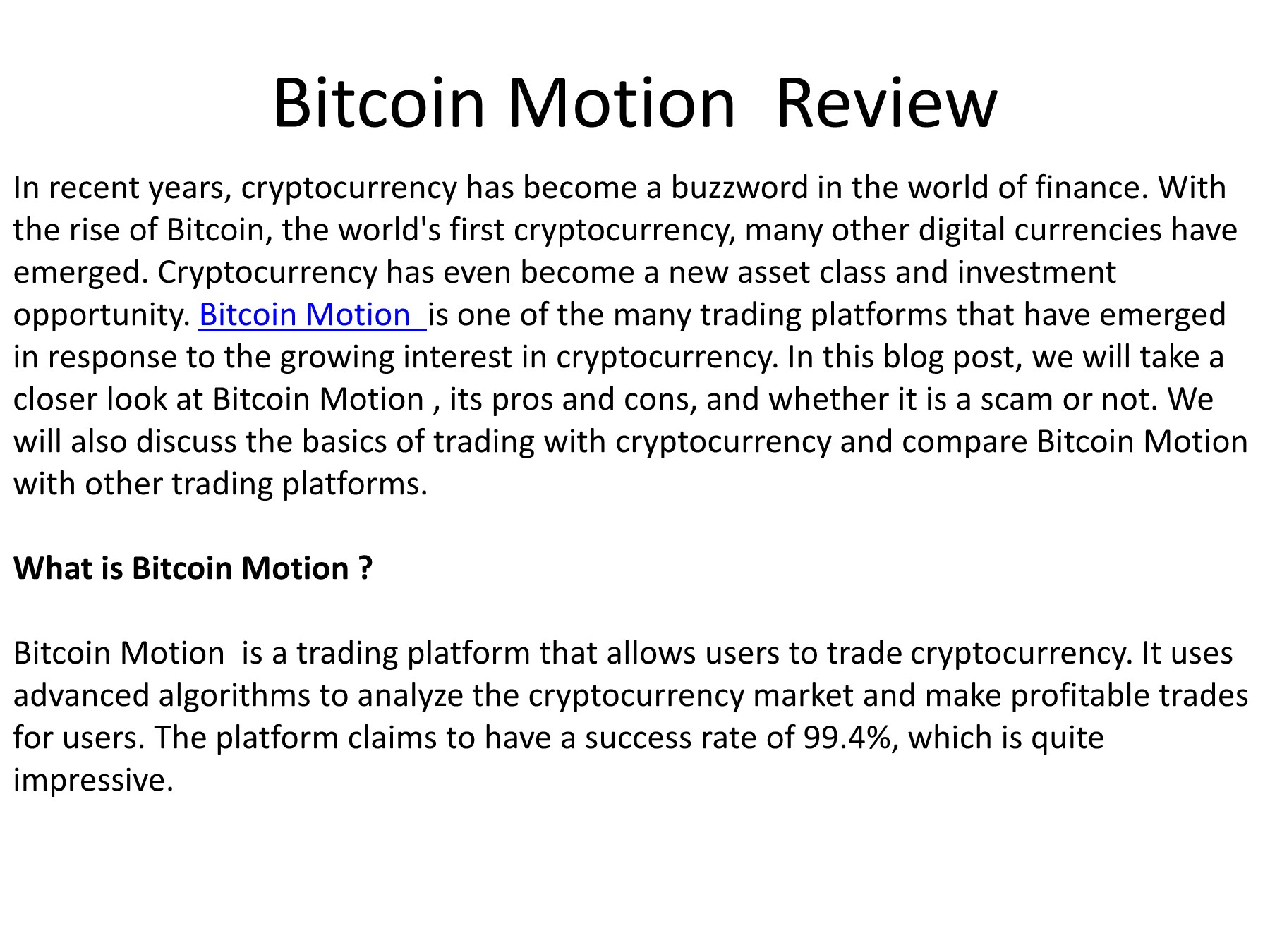 Bitcoin Motion Review - Bitcoin Motion - Page 1 - 5 | Flip PDF Online | PubHTML5