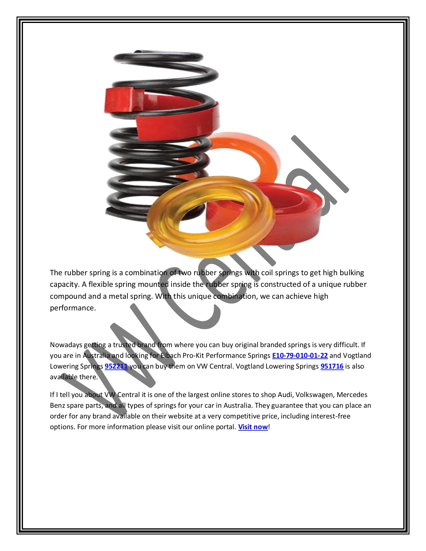 Different Types of suspension Springs Used In vehicles - VW Central ...
