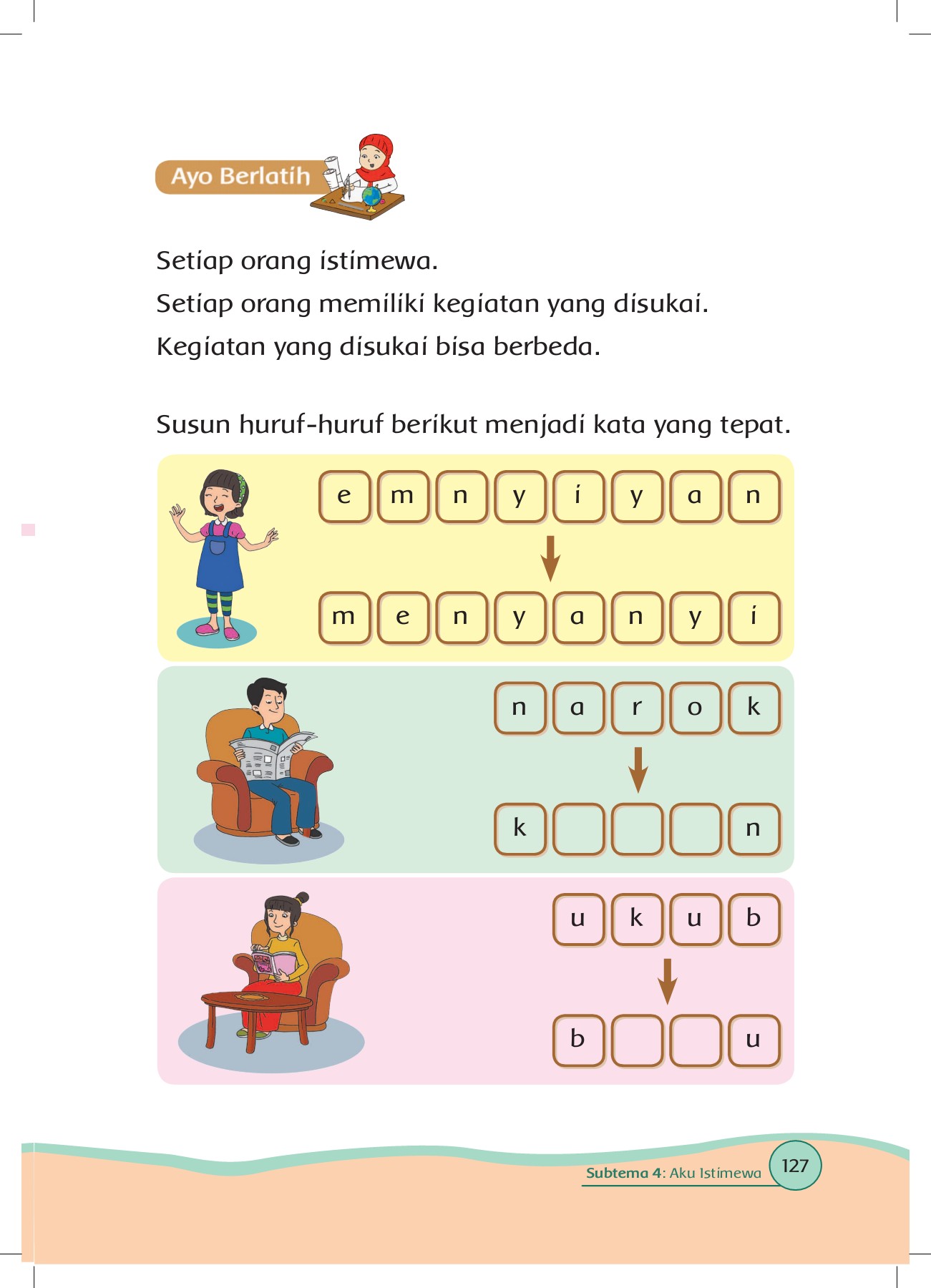 Buku Siswa Kelas 1. Tema 1. Diriku - dianlenteraedukasi - Halaman 134 ...