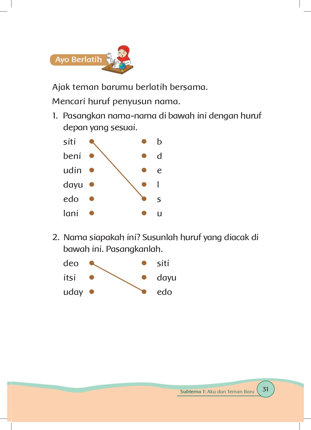 Buku Siswa Kelas 1. Tema 1. Diriku - dianlenteraedukasi - Halaman 38 ...