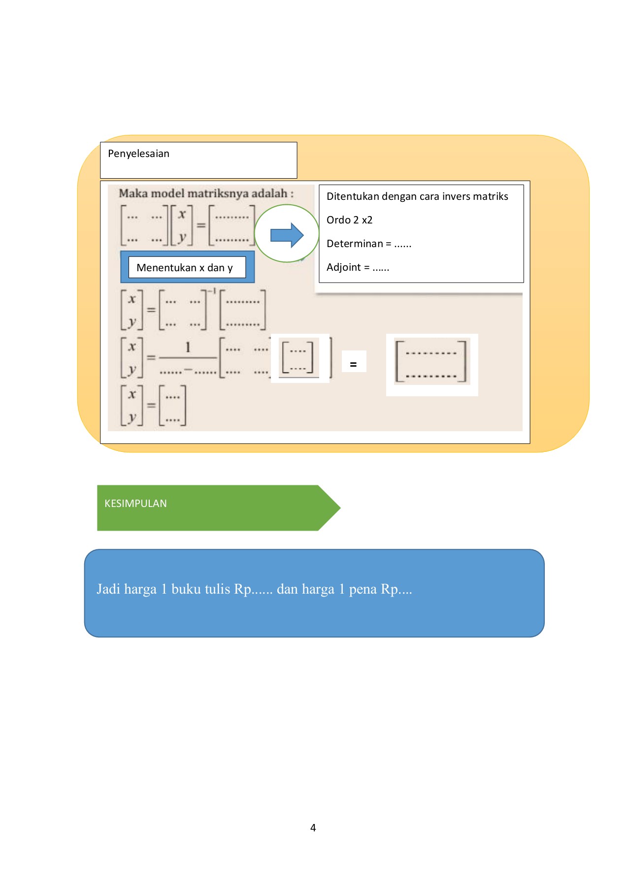 LKPD INVERS MATRIKS - oneldamar02 - Page 4 | Flip PDF Online | PubHTML5