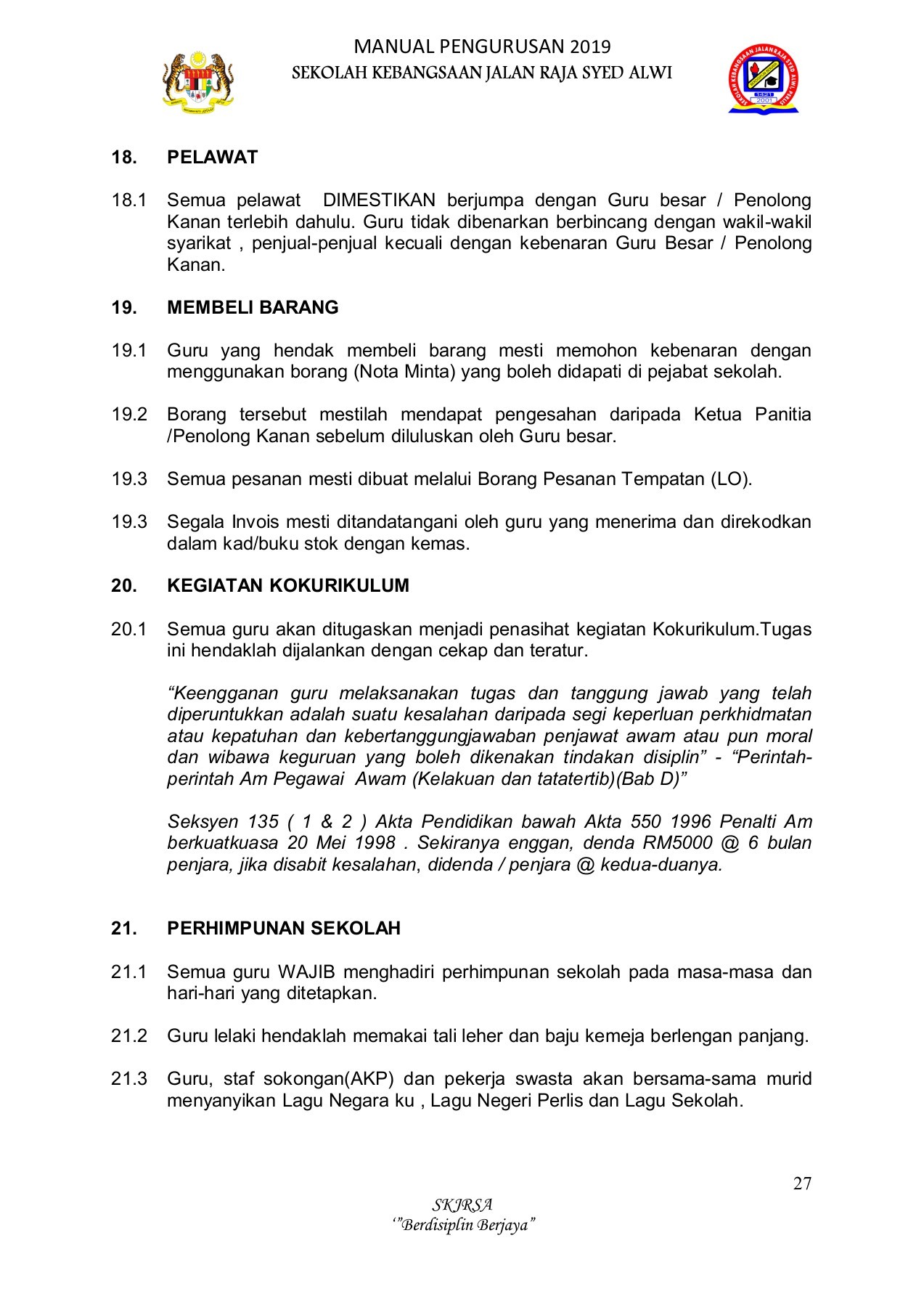 Manual Pengurusan 2019 - kca6311 - Muka Surat 27 | Membalik PDF Dalam talian | PubHTML5