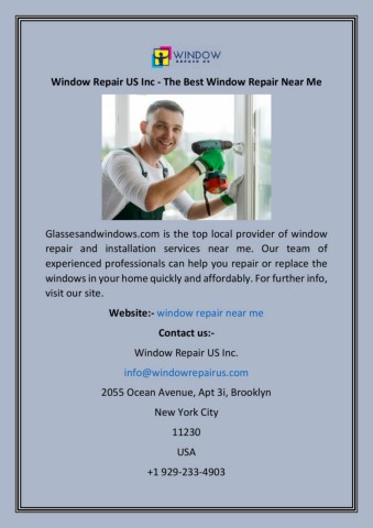 Window Repair US Inc - The Best Window Repair Near Me