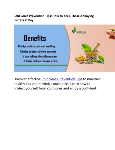 Cold Sores Prevention Tips