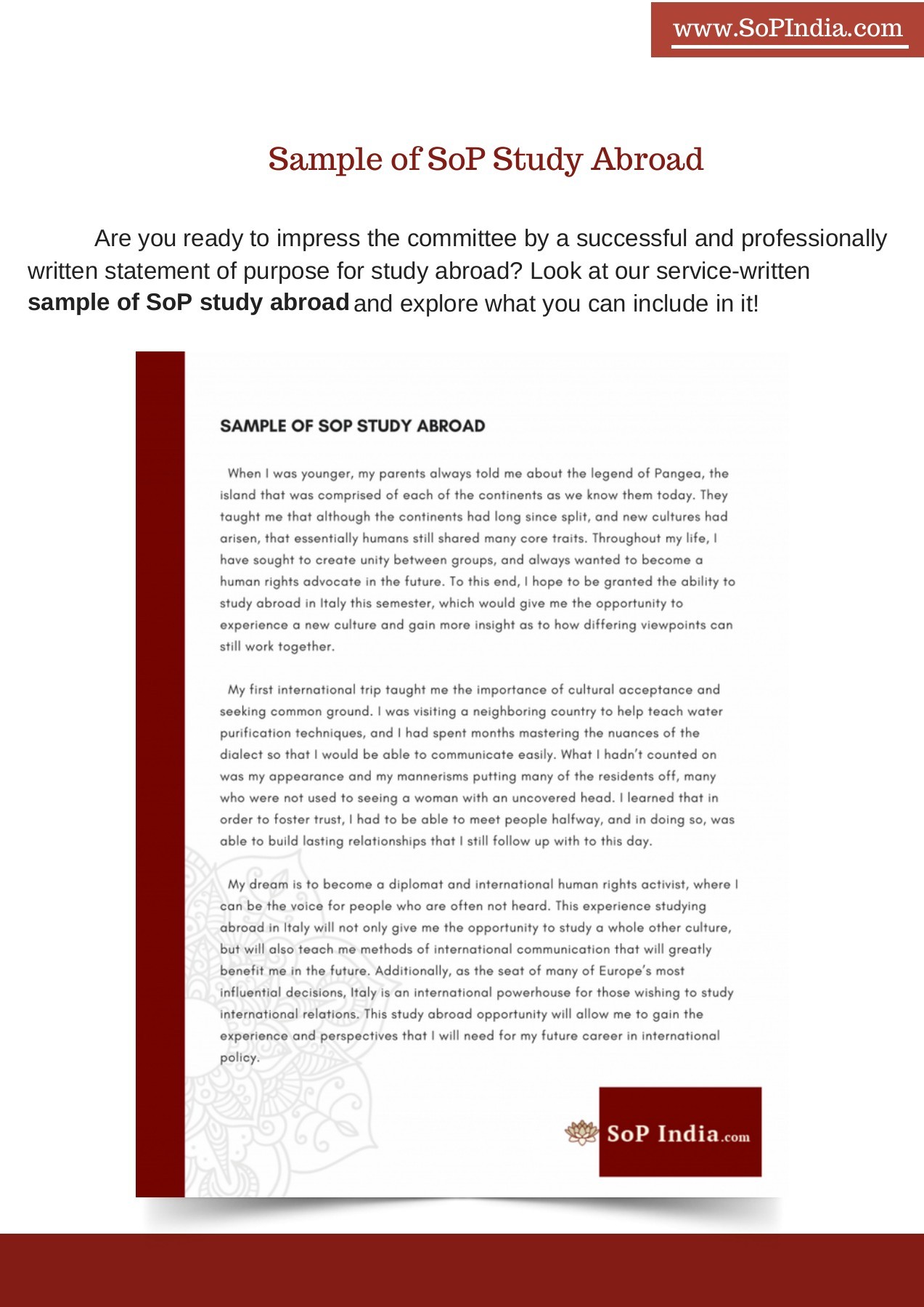 Discover 7 Incredible Samples of Statement of Purpose in India - sop ...